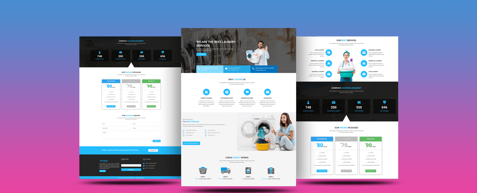 Free Divi Laundry Service Layout | Divi-Childthemes.com
